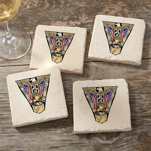 West Point Tumbled Stone Coaster Set