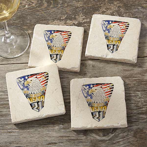 West Point Tumbled Stone Coaster Set