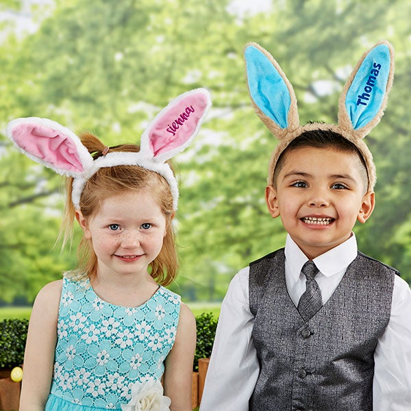 Custom Embroidered Easter Bunny Ears Headband