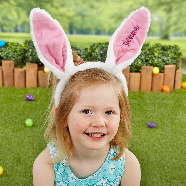Custom Embroidered Easter Bunny Ears Headband