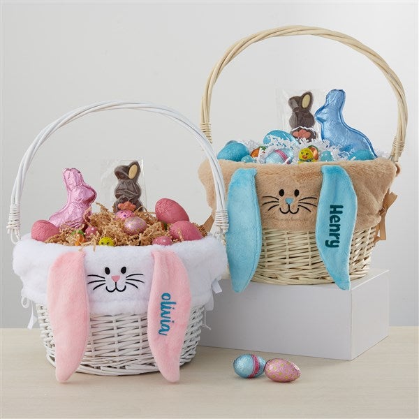 Personalized Blue Easter Bunny Basket