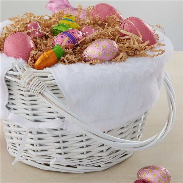 Personalized White Bunny Easter Basket