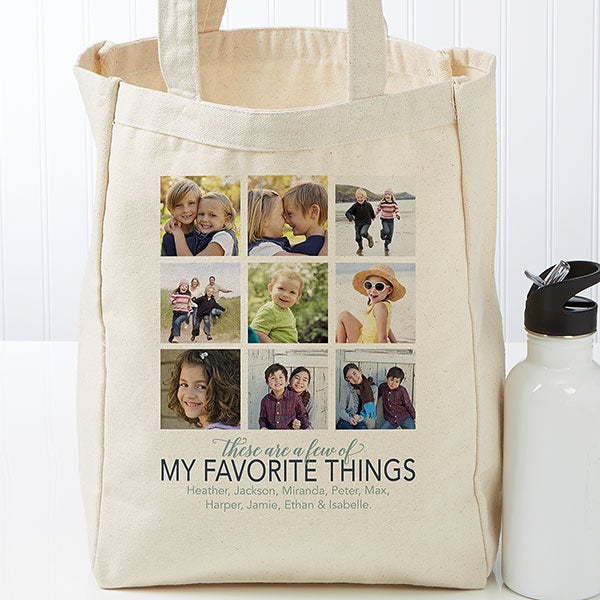 My Favorite Things Personalized Photo Canvas Tote Bags
