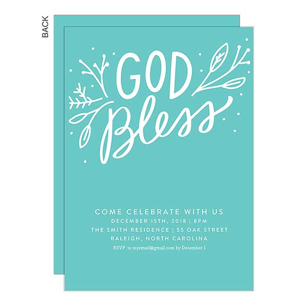 God Bless Party Invitation - First Communion Gifts