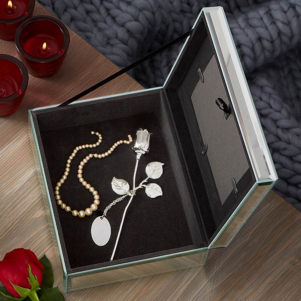 Custom Engraved Mirrored Photo Box - I Love Us