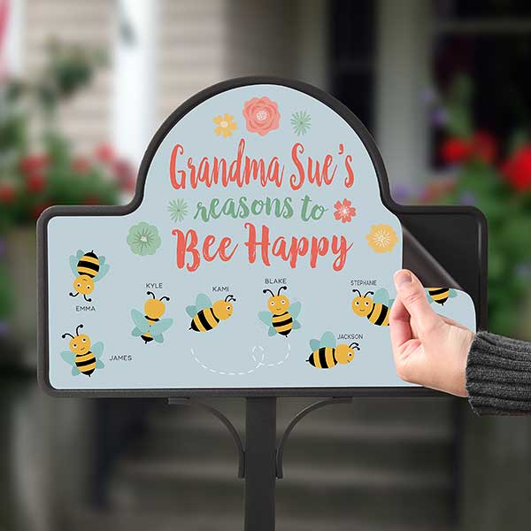 Personalized Bee Garden Sign Gift For Grandma