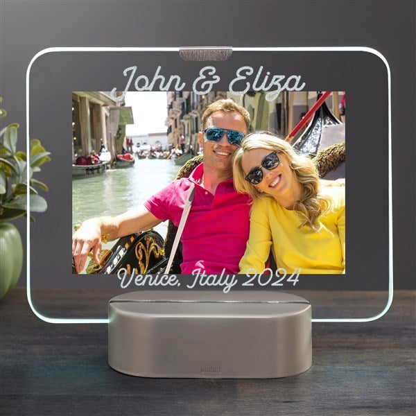 Horizontal LED Picture Frame Engraved Light Up Glass Frame