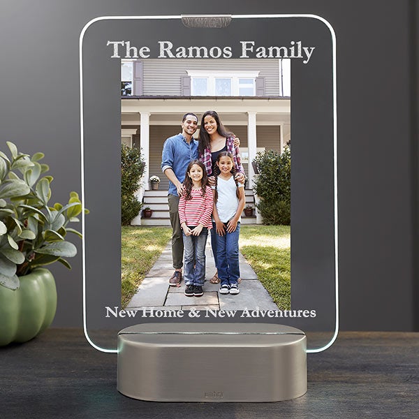 Vertical LED Picture Frame Engraved Light Up Glass Frame