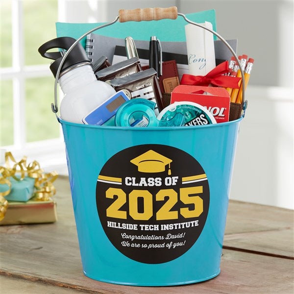 Class Of Personalized Graduation Metal Bucket - Black