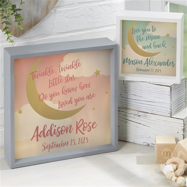 Beyond The Moon Personalized LED Light Shadow Box