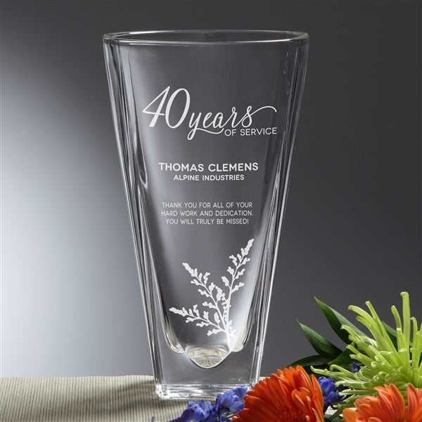 Retirement Vase - Personalized Crystal Vase