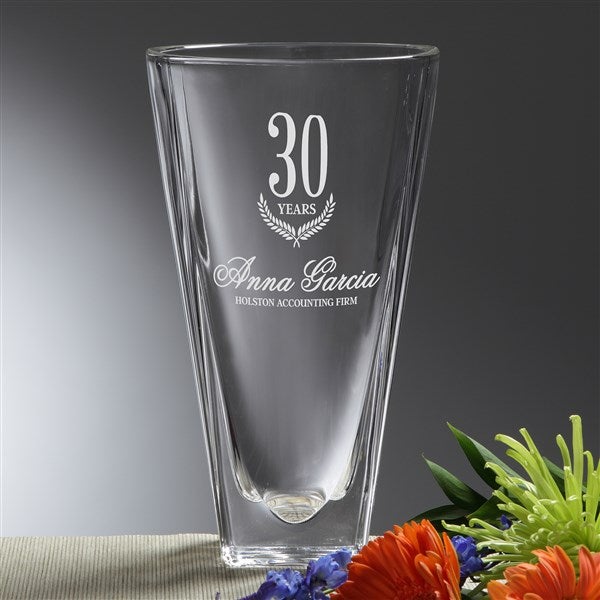 Retirement Vase - Personalized Crystal Vase
