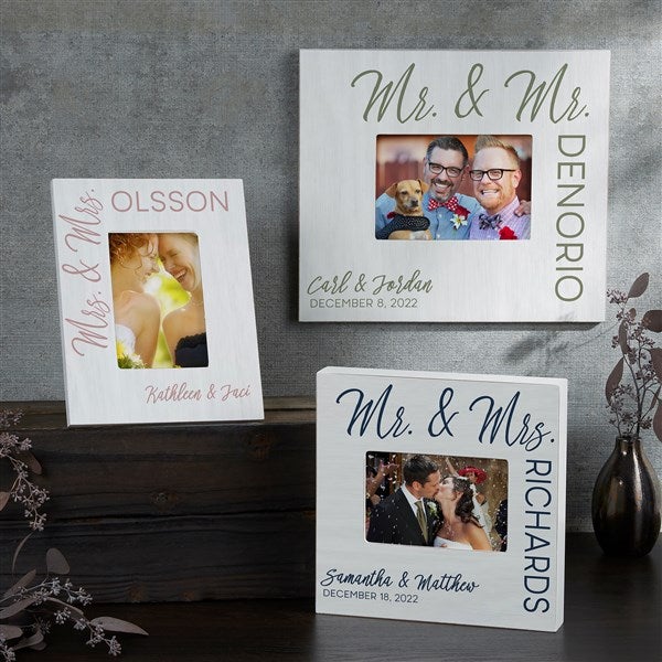 Personalized Wedding Box Picture Frame - Stamped Elegance