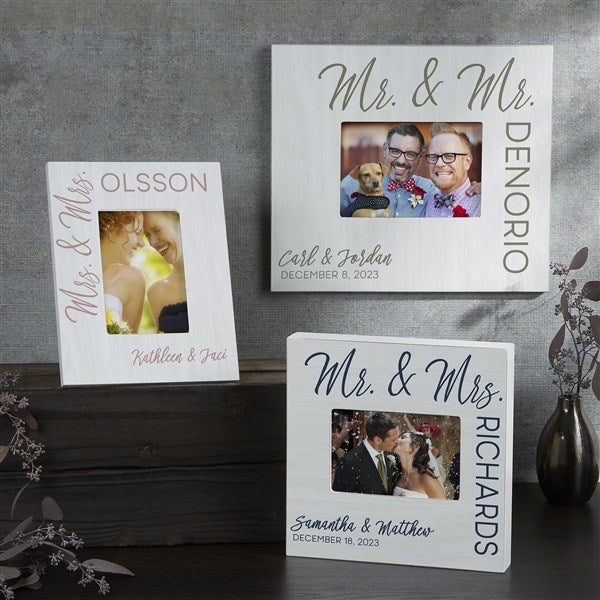 Personalized Wedding Box Picture Frame - Stamped Elegance