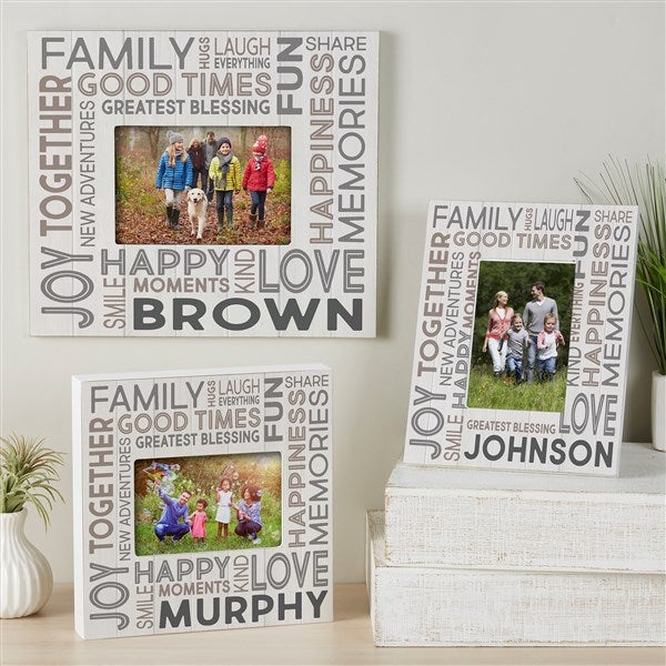 Family Word Collage Personalized 5x7 Wall Frame - Horizontal