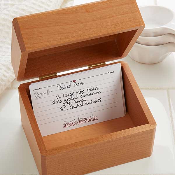 Personalized Recipe Box - Stamped Elegance