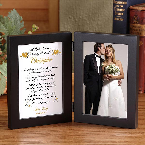 Personalized Wedding Bi-Fold Picture Frames - Loving Promise Poem