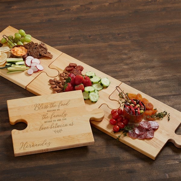 Personalized Puzzle Piece Cutting Board - Family Blessings