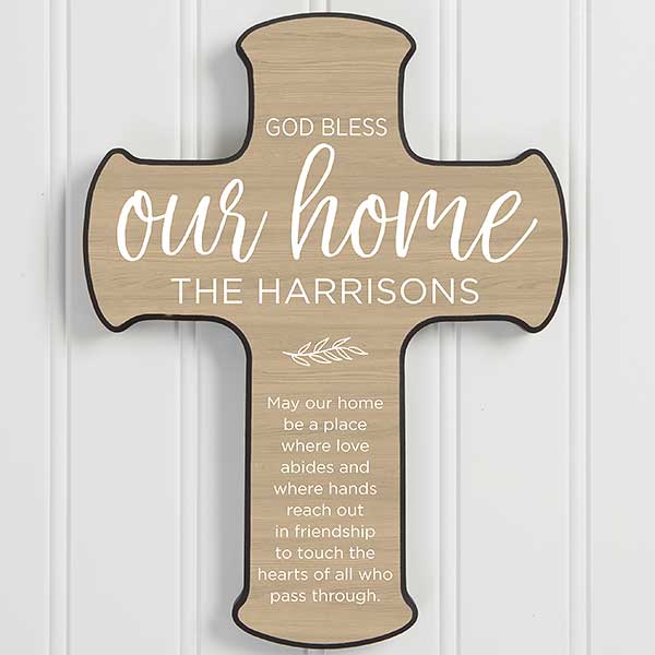 God Bless Our Home Personalized Wall Cross