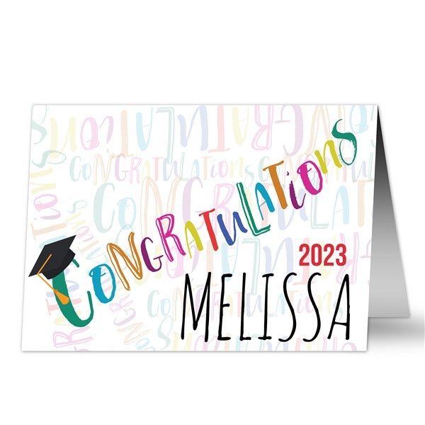 Colorful Congratulations Personalized Graduation Greeting Card