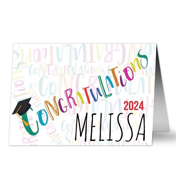 Colorful Congratulations Personalized Graduation Greeting Card