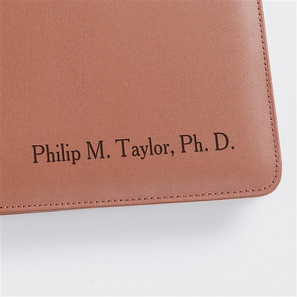 Personalized Executive Leather Portfolio - Tan