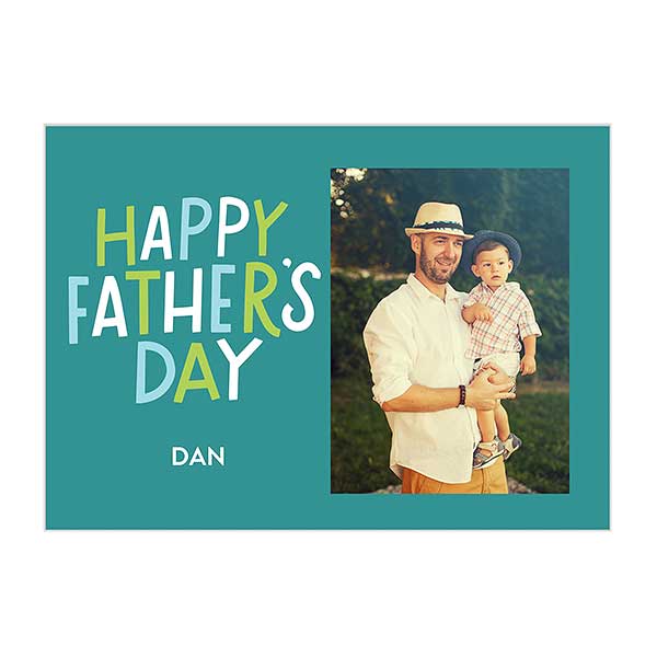 Happy Father's Day Script Photo Card