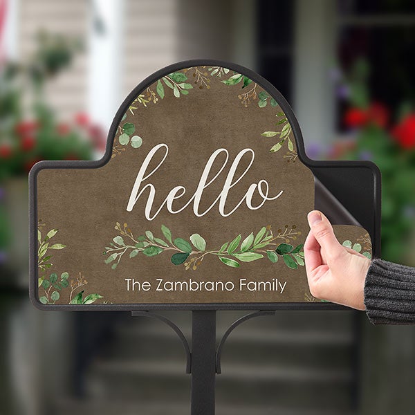 Greenery Welcome Personalized Magnetic Garden Sign