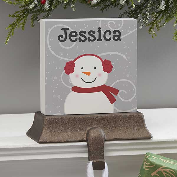 Snowman Family Character Personalized Stocking Holders