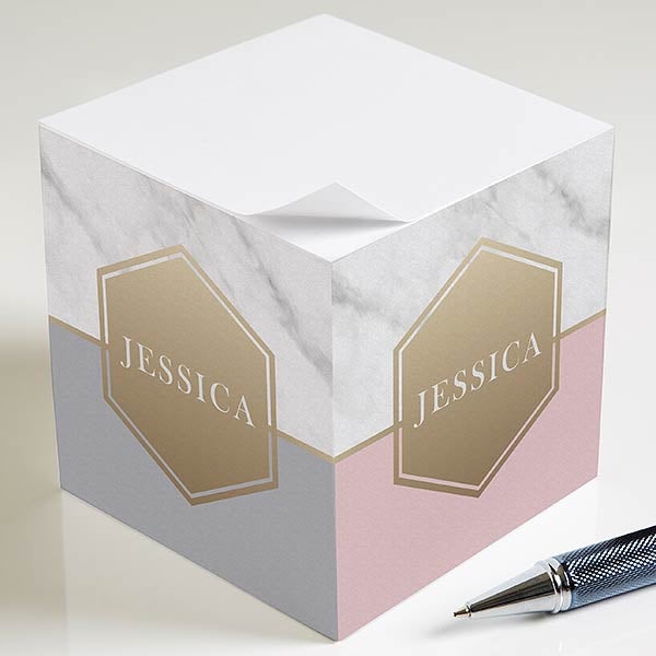 Marble Personalized Paper Note Cube