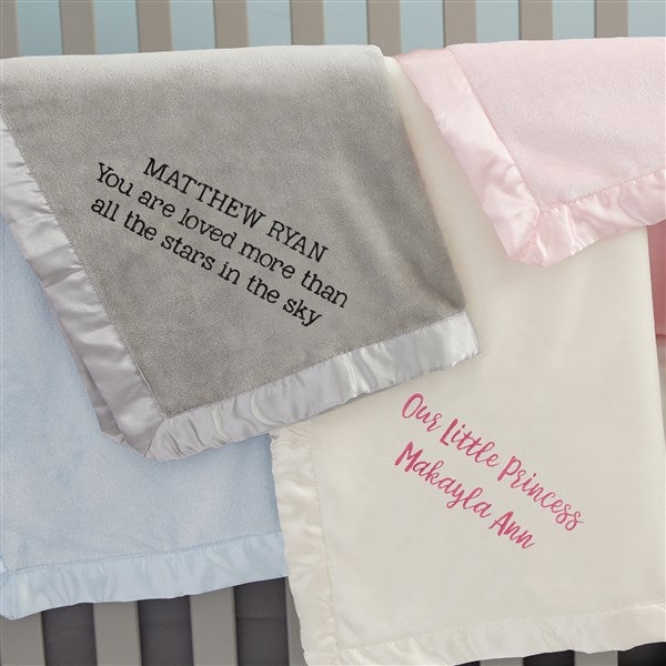 Write Your Own Embroidered Pink Baby Blanket