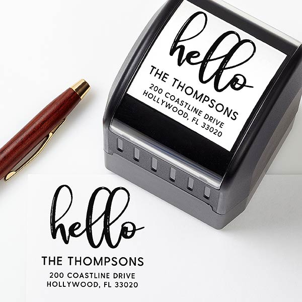 Hello... Personalized Self-Inking Address Stamp