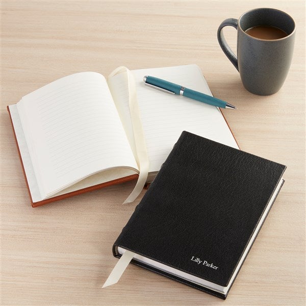 Premium Debossed Leather Journal - Black