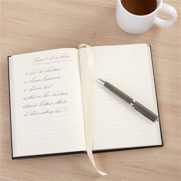 Premium Debossed Leather Journal - Black