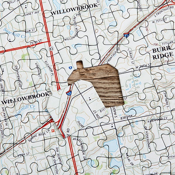 My Hometown Personalized Map Jigsaw Puzzle