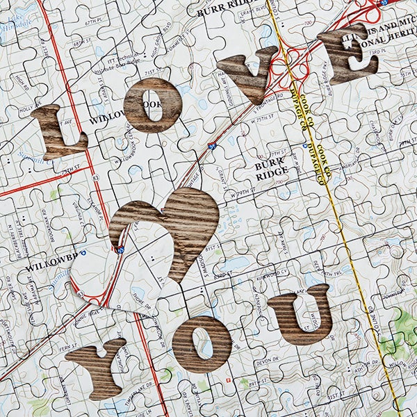 I Love You Personalized Map Jigsaw Puzzle