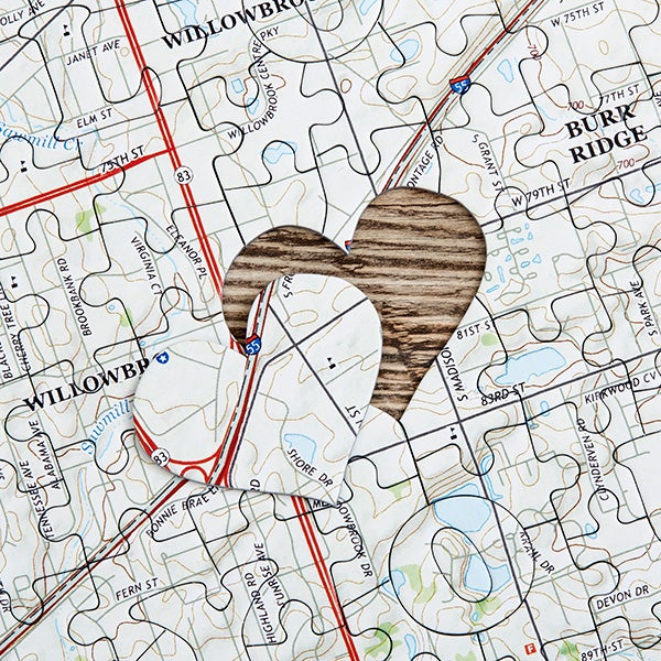 I Love You Personalized Map Jigsaw Puzzle