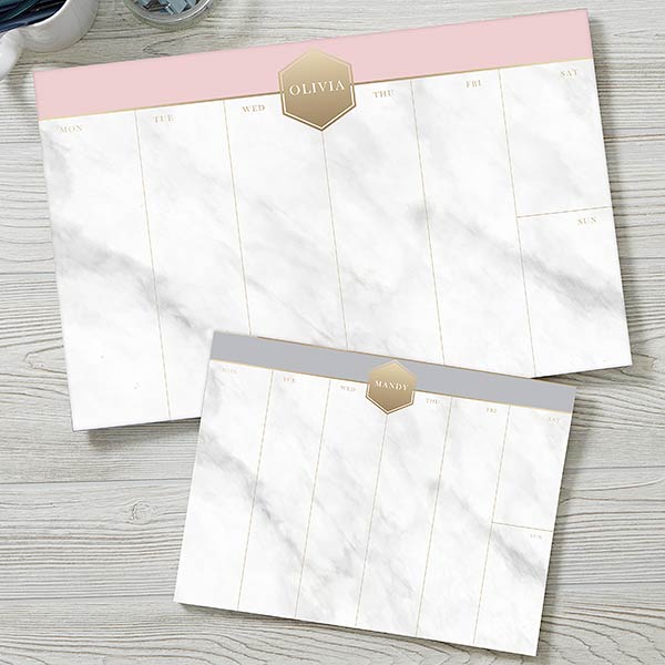 Marble & Gold Personalized Weekly Planners