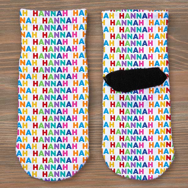 Colorful Name Personalized Toddler Socks For Girls