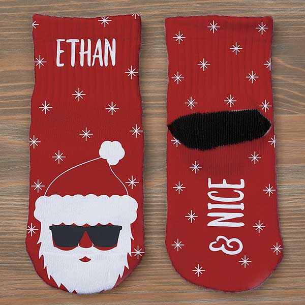 Santa Character Personalized Toddler Christmas Socks