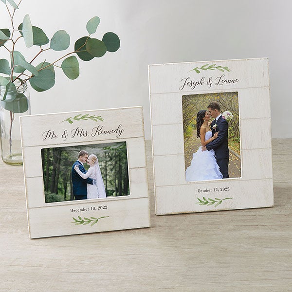 Laurels Of Love Personalized Wedding Shiplap Picture Frame