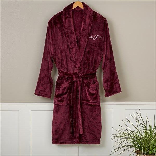Personalized Luxury Fleece Robe - Maroon