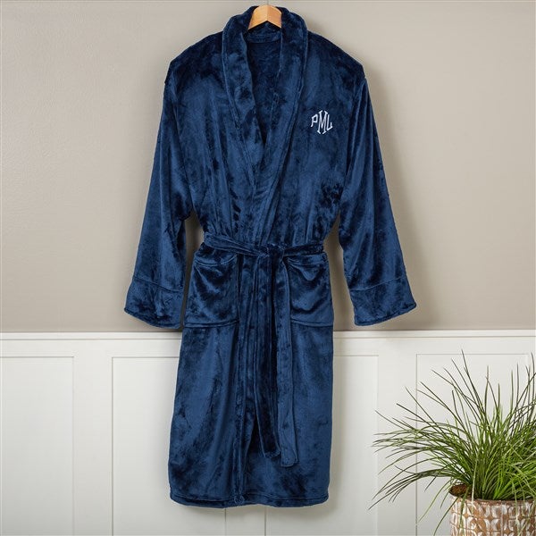 Personalized Luxury Fleece Robe - Navy