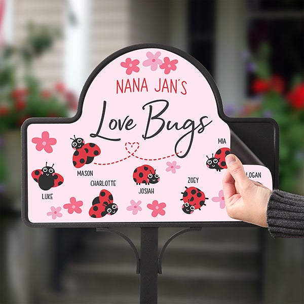 Love Bugs Personalized Magnetic Garden Sign