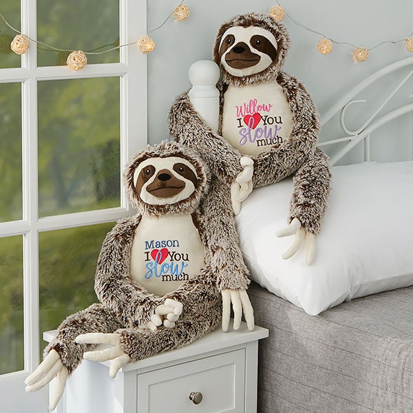 I Love You Slow Much Personalized Sloth Stuffed Animal