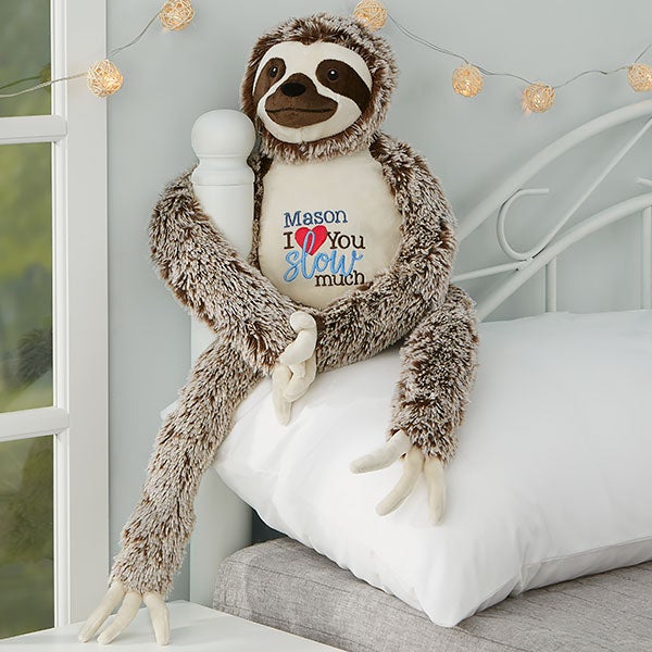 I Love You Slow Much Personalized Sloth Stuffed Animal