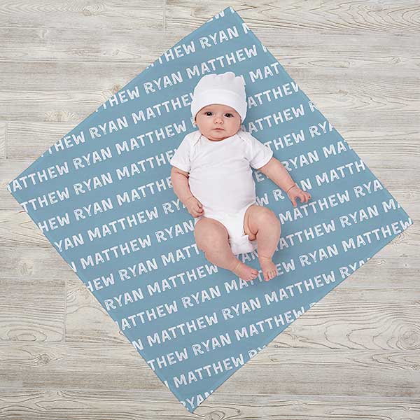 Playful Name Personalized Baby Receiving Blanket