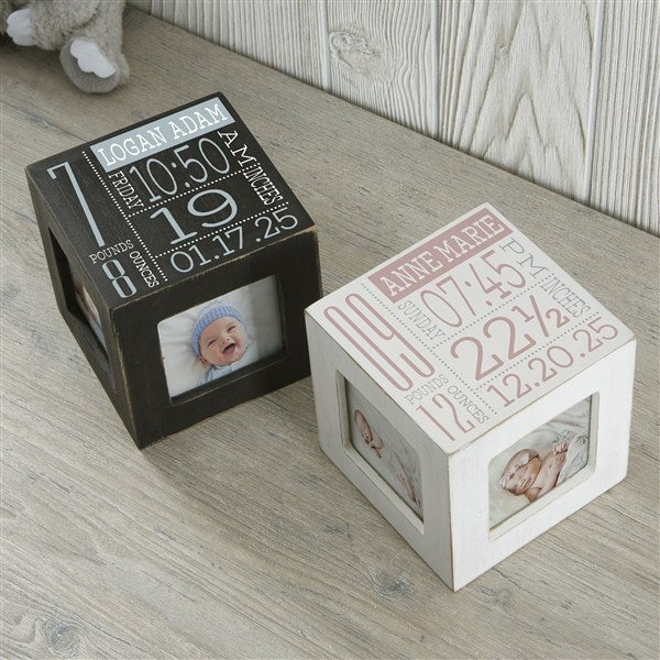 Baby Love Birth Information Personalized Photo Cubes