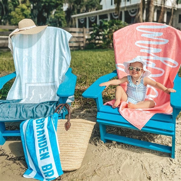 Classy Monogram Personalized 35x72 Beach Towel