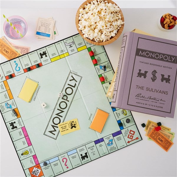 Personalized Monopoly Board Game - Vintage Bookshelf Edition